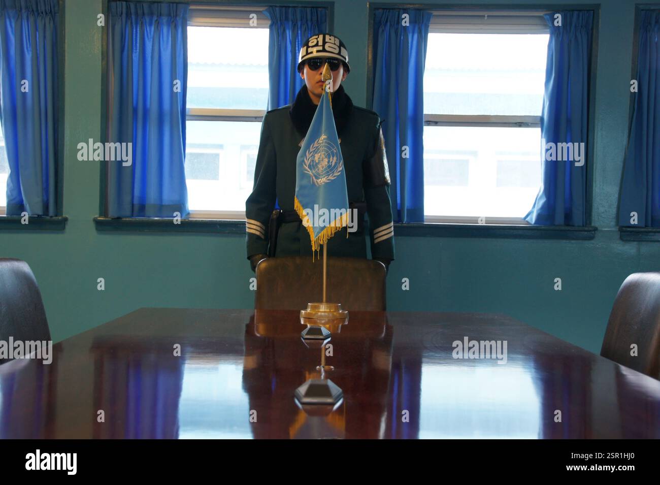 DMZ zone. Panmunjom is a military border between North Korea and South ...