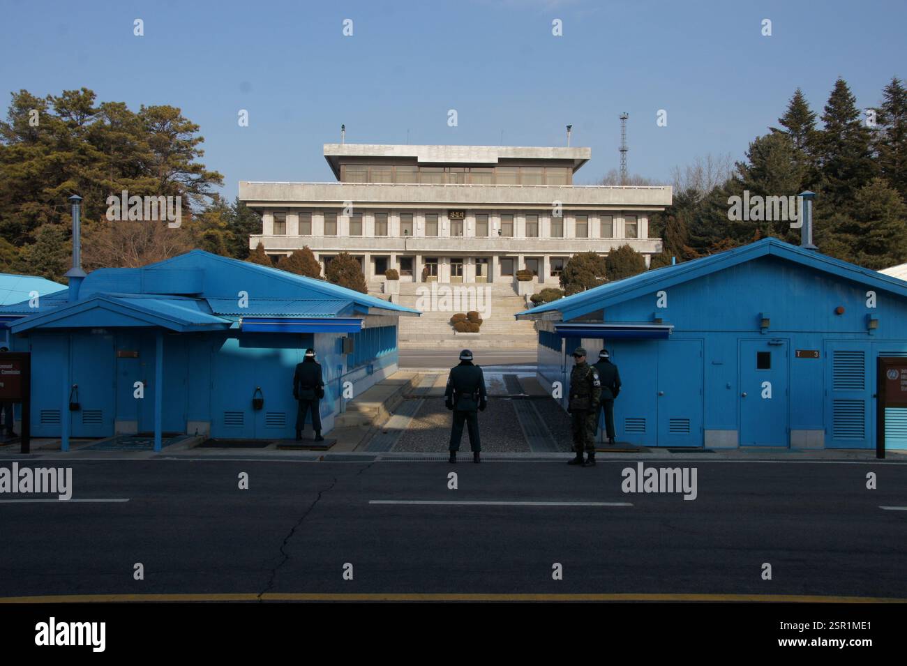Korean DMZ. Panoramic view of the demilitarized zone between North and ...