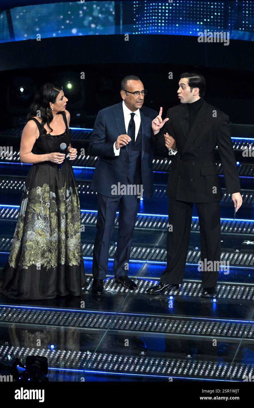 Sanremo, Italy. 14th Feb, 2025. Fourth Evening. In the photo: Geppy ...