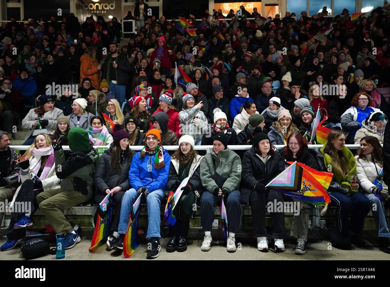Fans in the stands during the Allianz Premiership Women's Rugby match ...