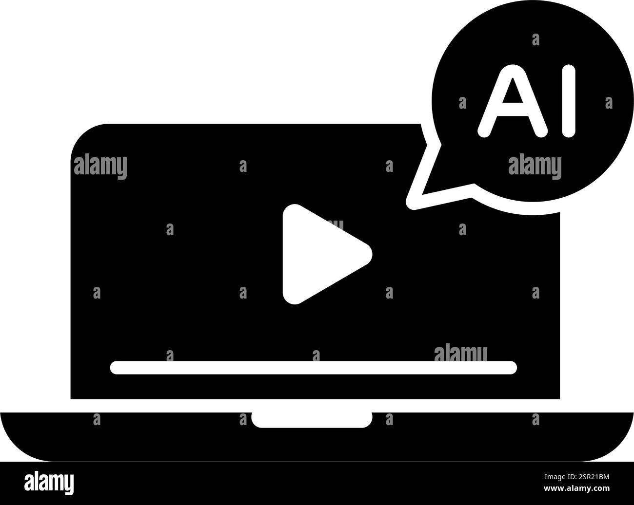 AI video laptop player interface icon Stock Vector Image & Art - Alamy