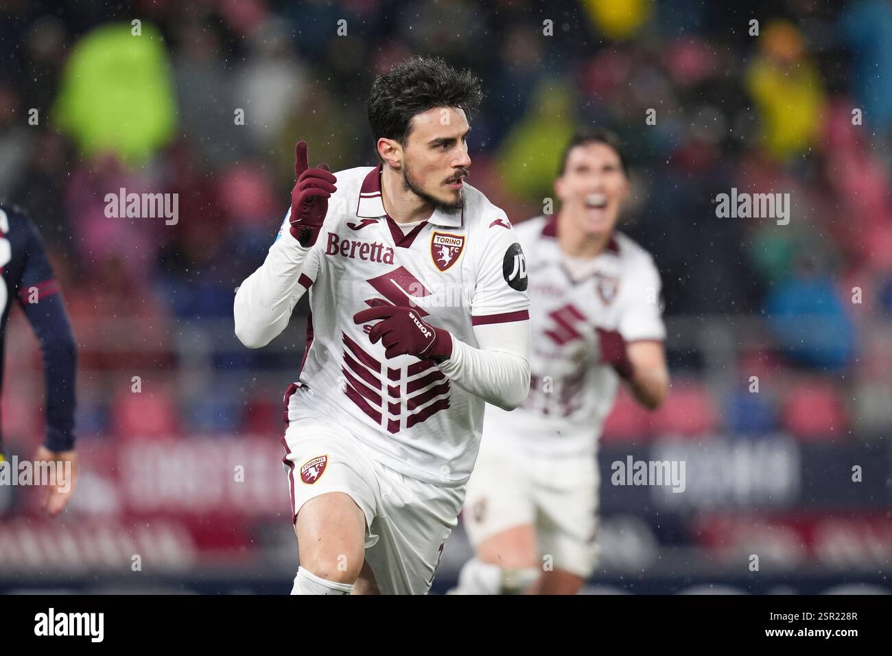Torino's Eljif Elmas celebrates after scoring during a Serie A soccer ...