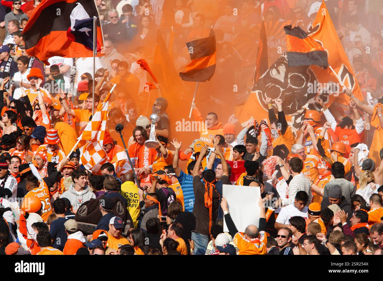 Houston Dynamo supporters celebrate during the MLS Cup championship ...