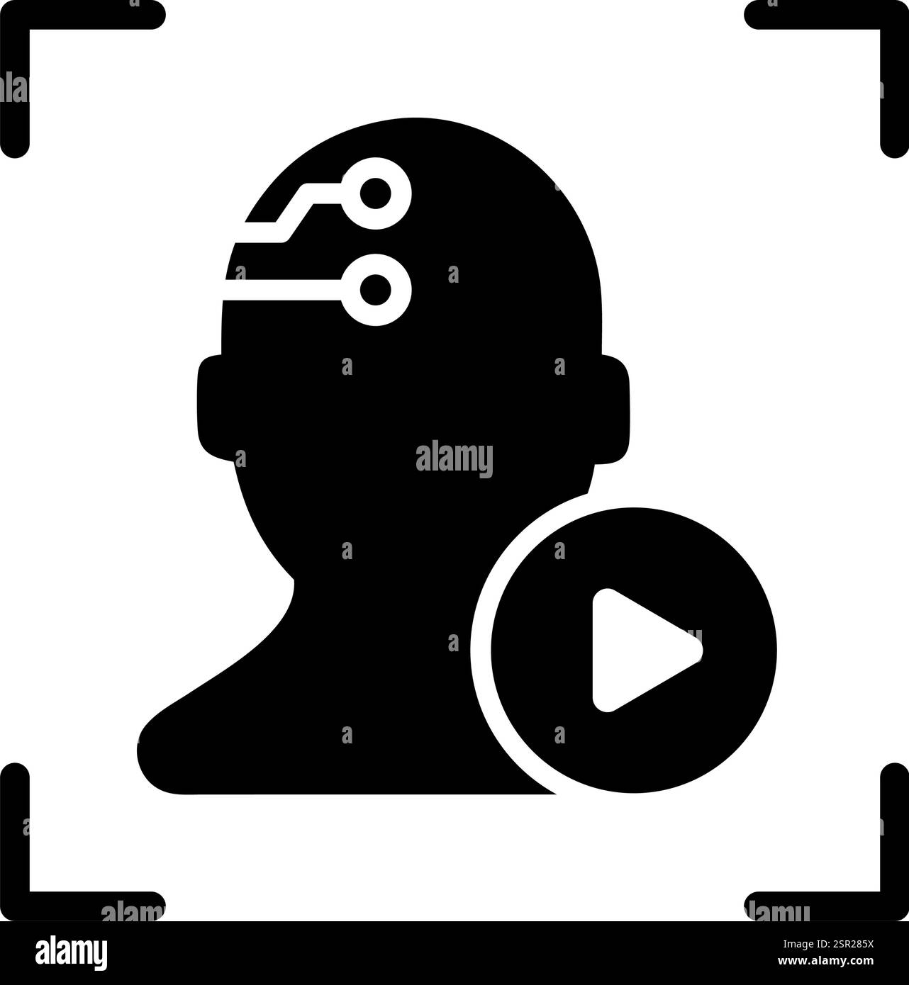 Black face recognition icon isolated Cut Out Stock Images & Pictures ...