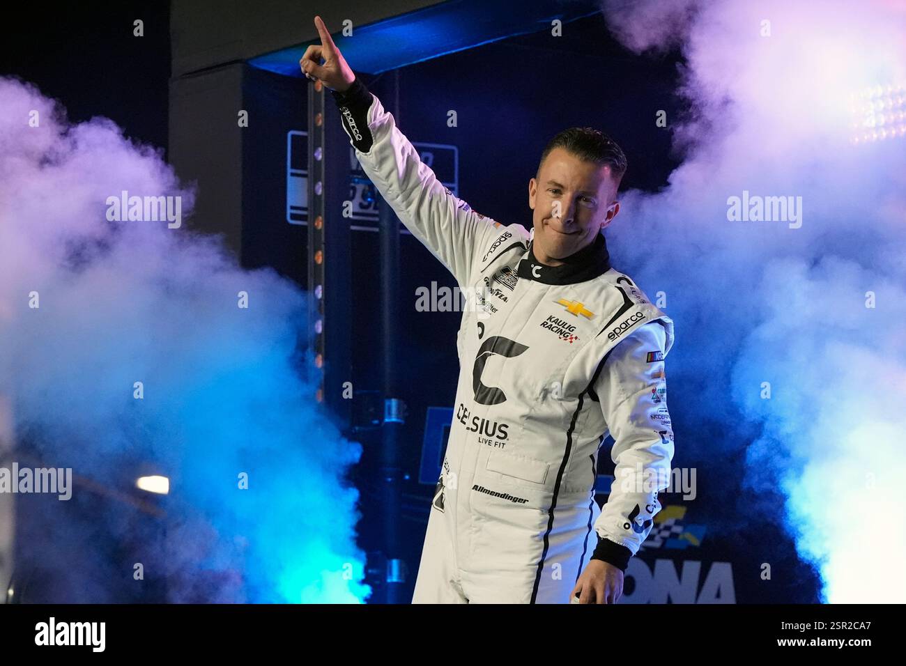 AJ Allmendinger during driver introductions before two NASCAR Daytona ...