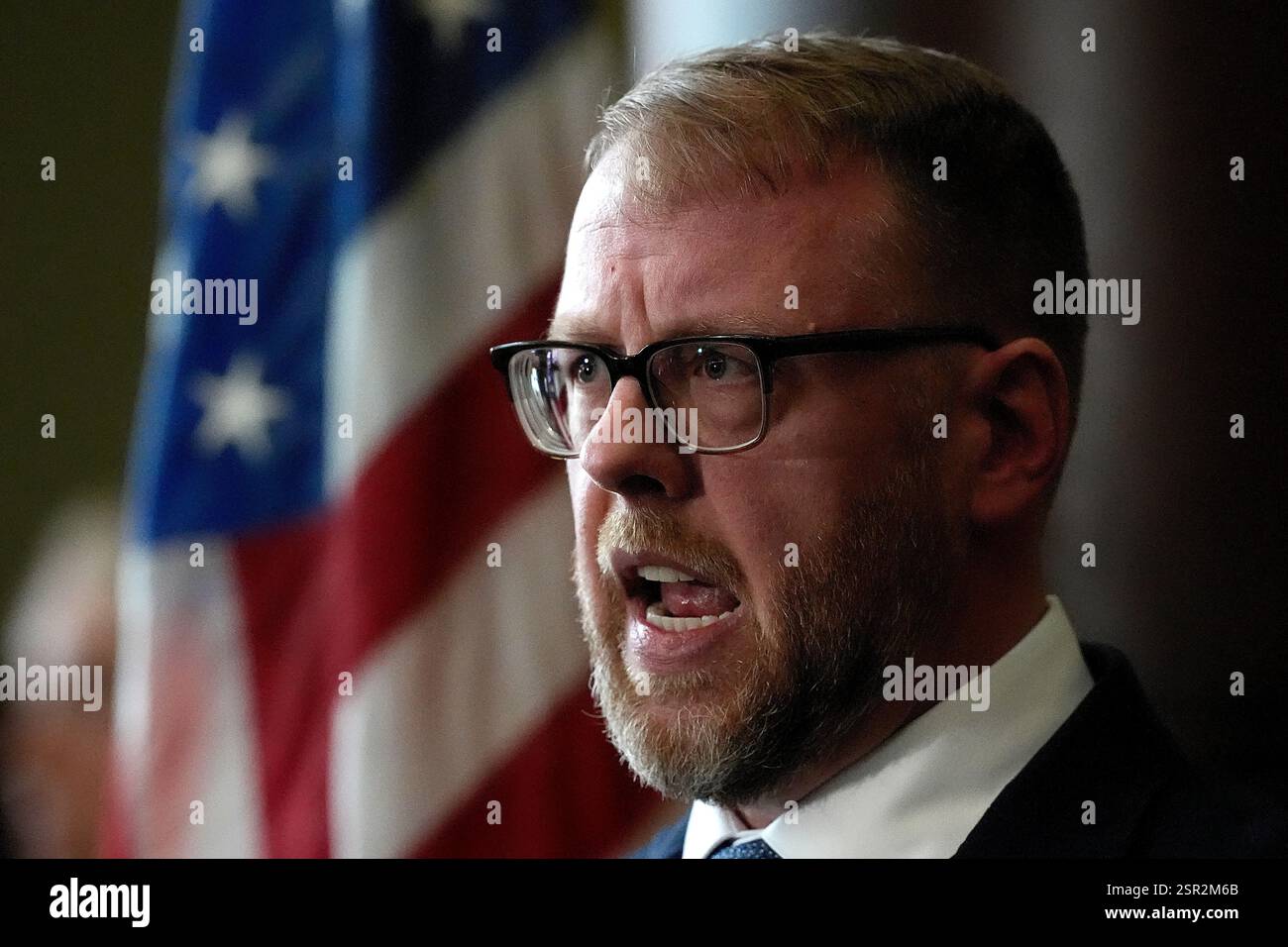 Clay County Prosecuting Attorney Zachary Thompson addresses the media ...