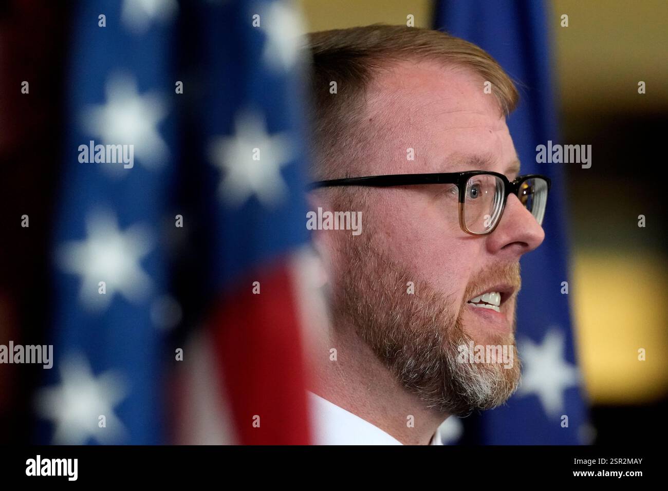 Clay County Prosecuting Attorney Zachary Thompson addresses the media ...