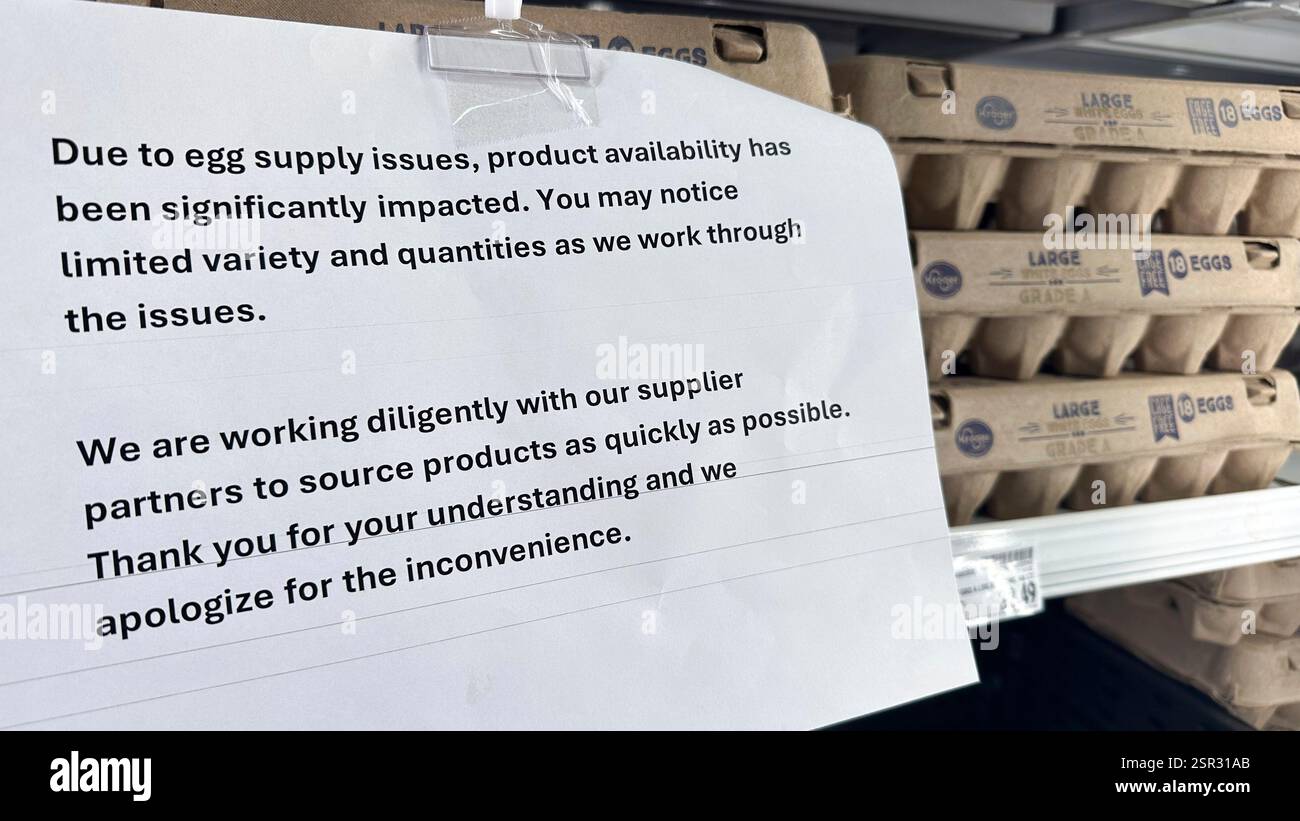 A sign is shown with egg cartons for sale at a grocery store Friday ...