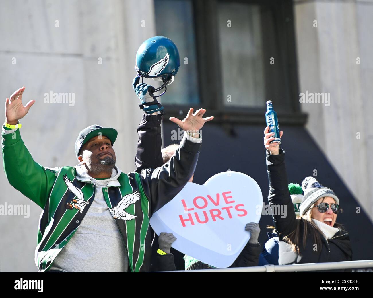 Philadelphia, Pennsylvania, USA. 14th Feb, 2025. Eagles players and ...