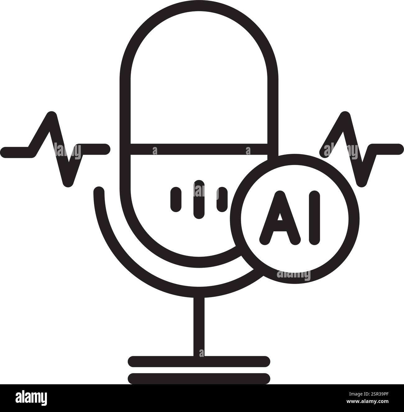 AI voice microphone technology icon Stock Vector Image & Art - Alamy