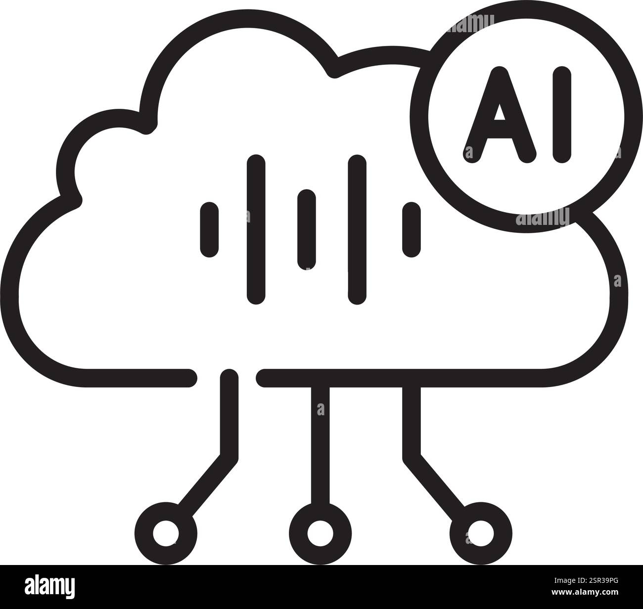 Ai cloud data icon Black and White Stock Photos & Images - Alamy