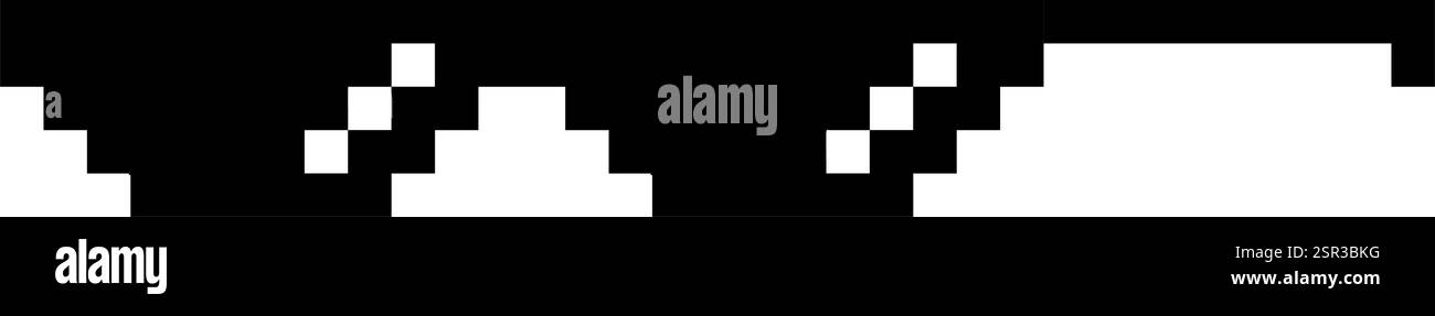 Funny Pixelated Sunglasses. Simple Linear Logo Illustration of 8-bit ...