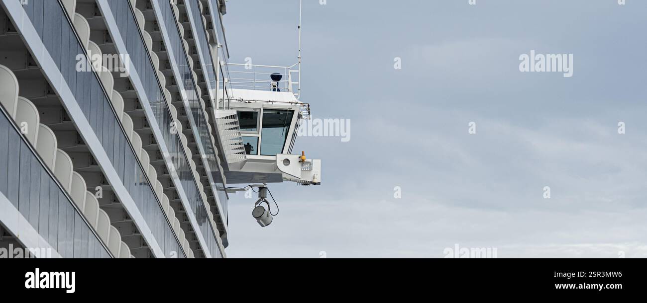 Cruise ship bridge where captain controls the ship Stock Photo - Alamy