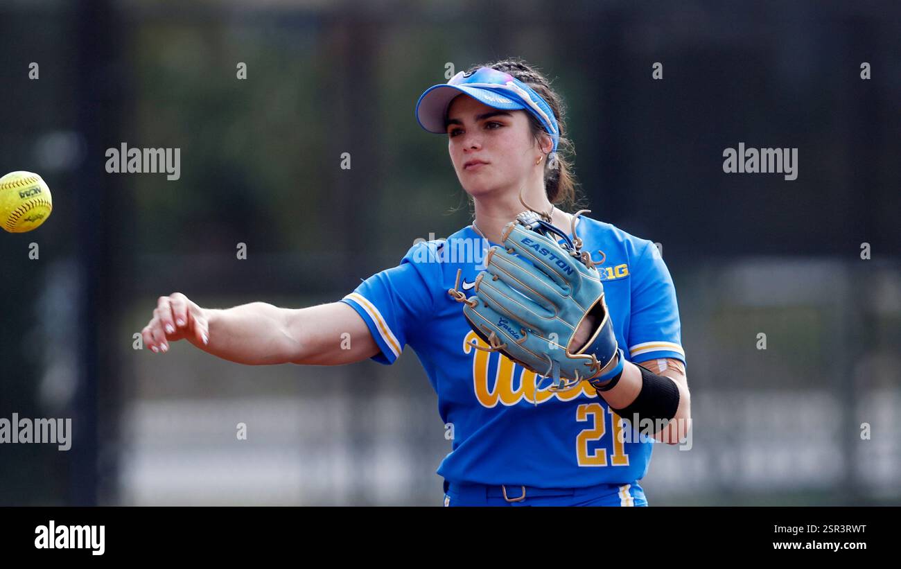 ULCA infielder Aleena Garcia (21) during an NCAA softball game against ...