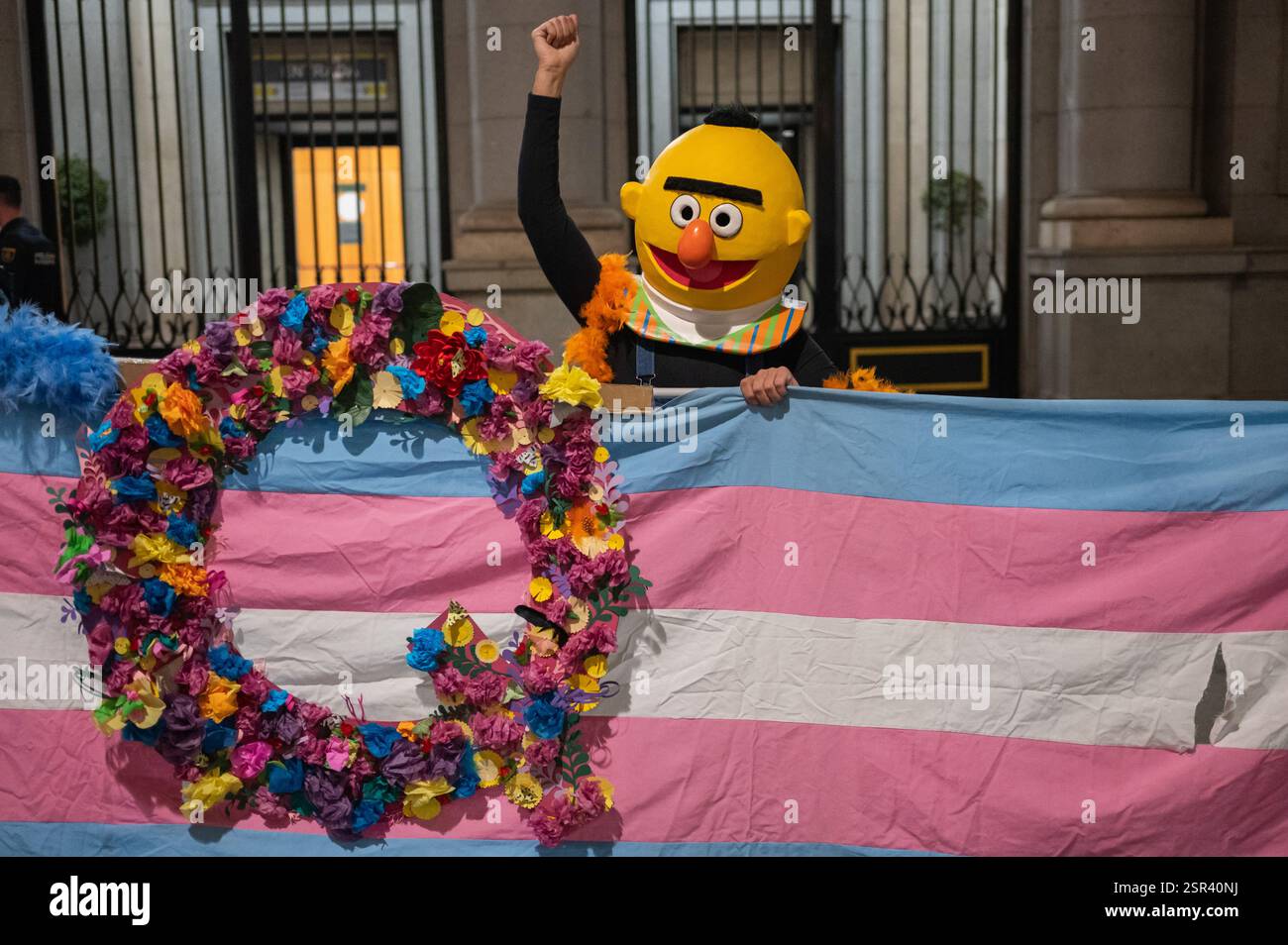 Madrid, Spain. 14th Feb, 2025. A demonstrator dressed as the Muppet ...