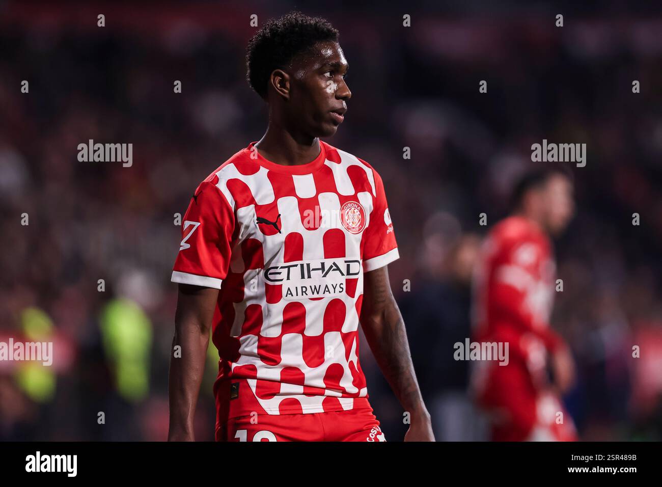 Yaser Asprilla of Girona FC looks on during the Spanish league, La Liga ...