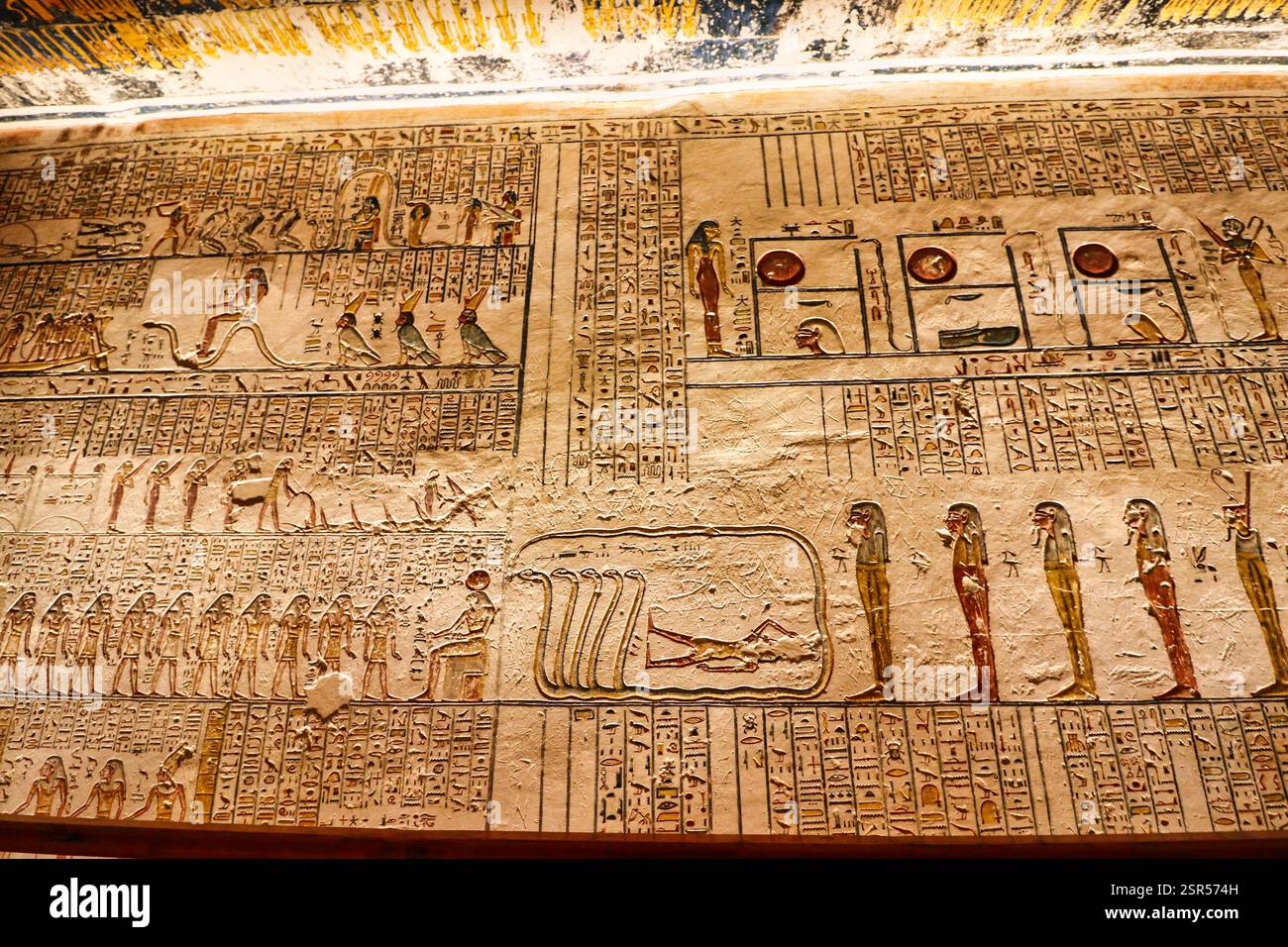 KV9-Wall relief with scenes from 6th,7th,8th hour of the Amduat,book of ...