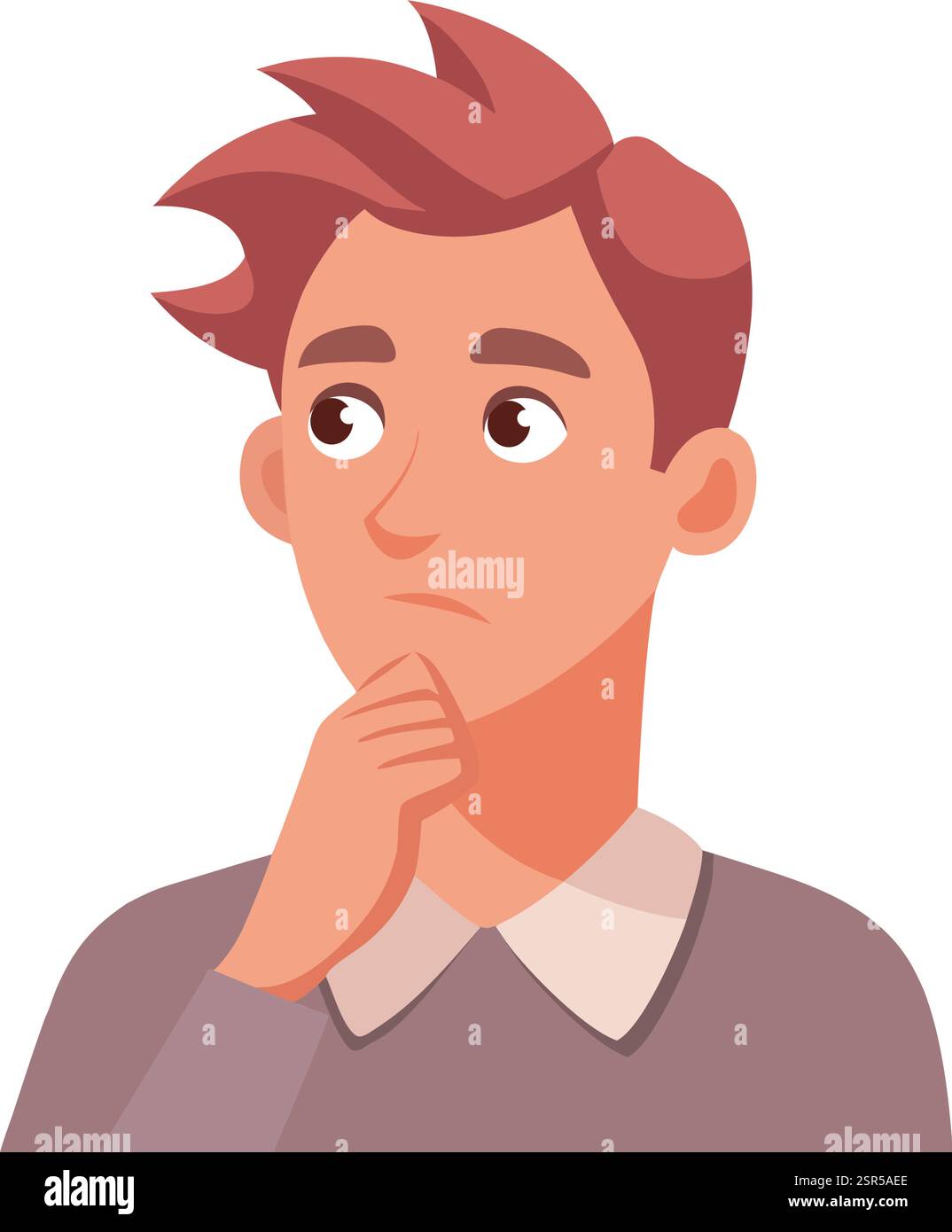 Pensive man thinking question Stock Vector Images - Alamy