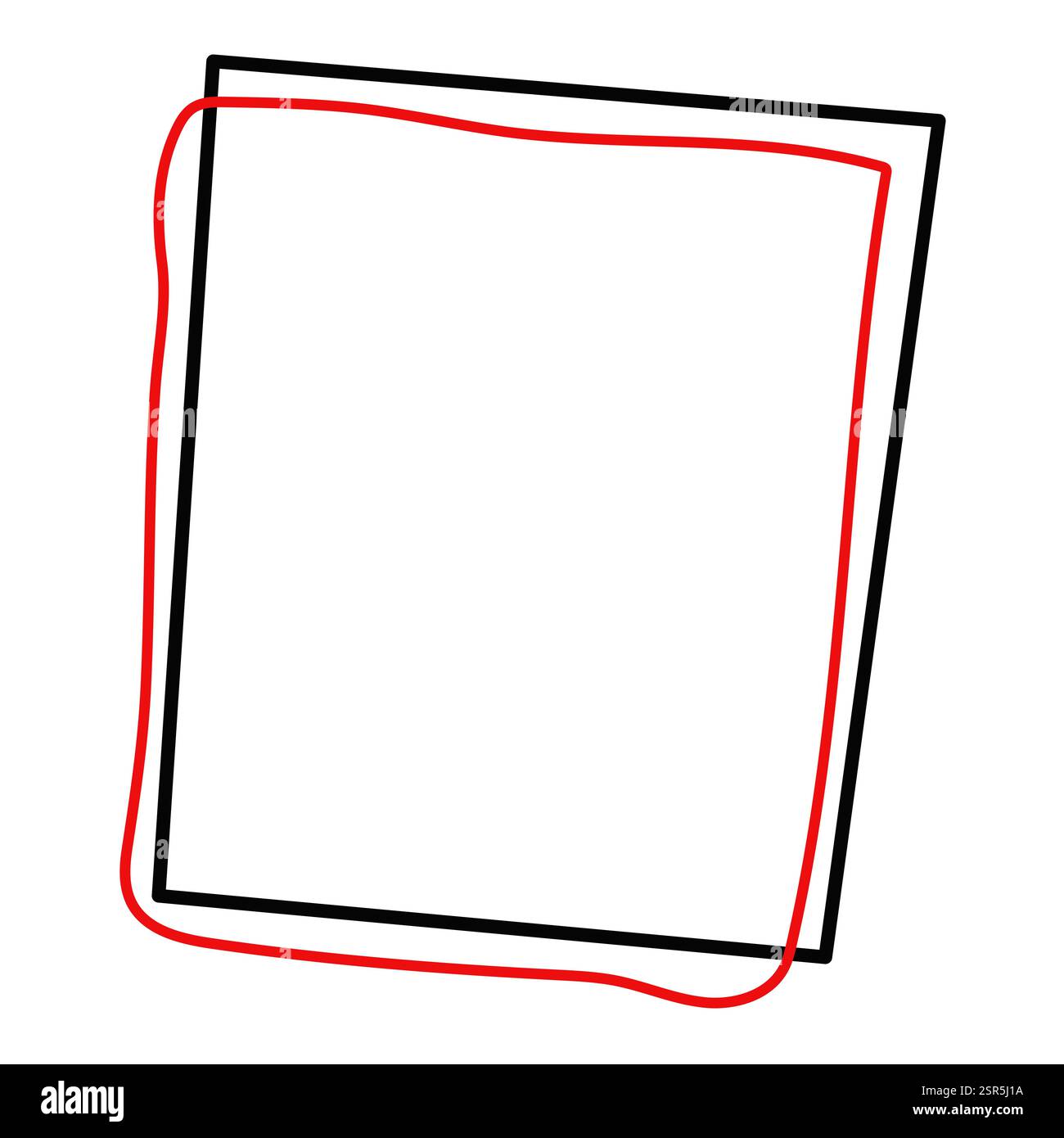 Red and black outline overlapping square frames on a white square background Stock Vector Image ...