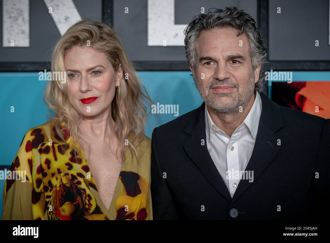 London, UK. 13th February 2025. L-R Sunrise Coigney and Mark Ruffalo ...