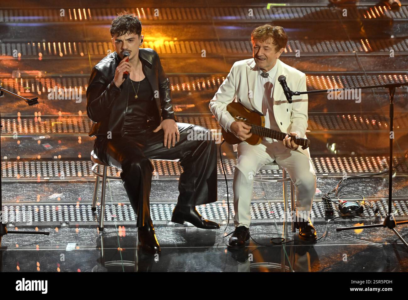 Sanremo, Italy. 15th Feb, 2025. Fourth Evening. In the photo: Olly With ...