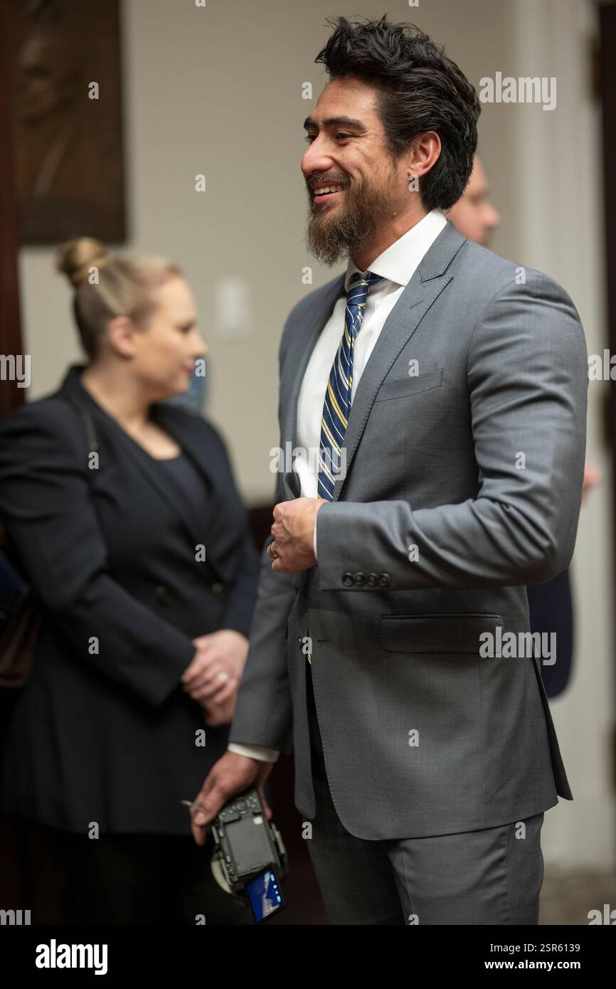 President Donald J. Trump speaks before Tulsi Gabbard is sworn in as ...
