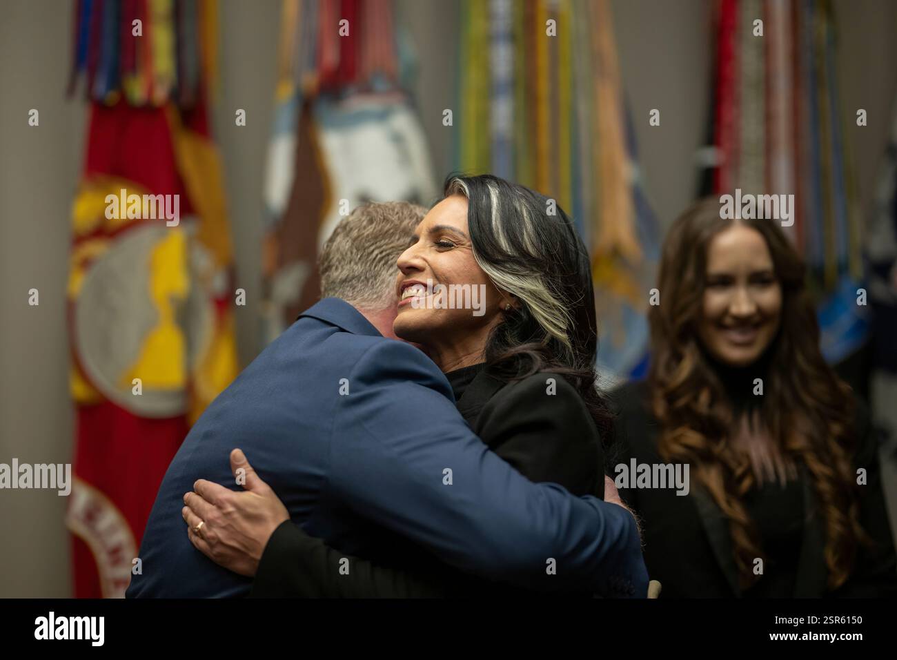 President Donald J. Trump speaks before Tulsi Gabbard is sworn in as ...