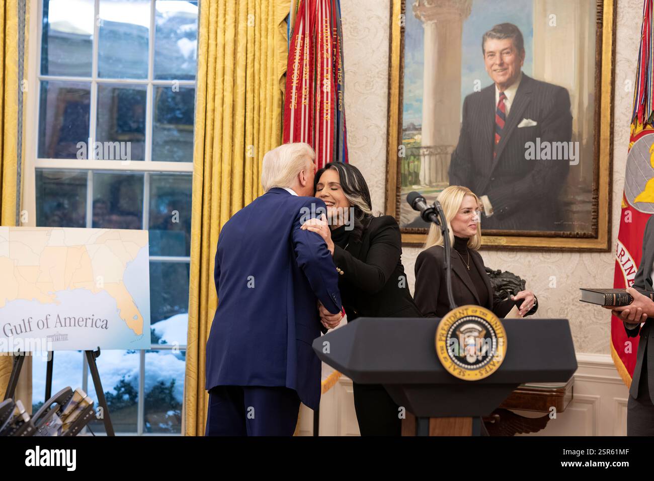 President Donald J. Trump congratulates Tulsi Gabbard after she is ...