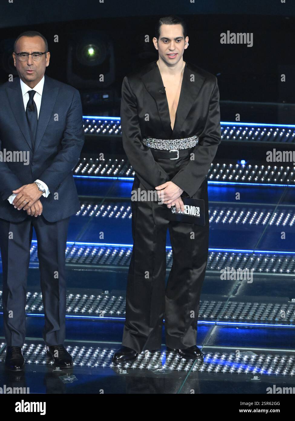 Sanremo, Italy. 15th Feb, 2025. Fourth Evening. In the photo: Mahmood ...