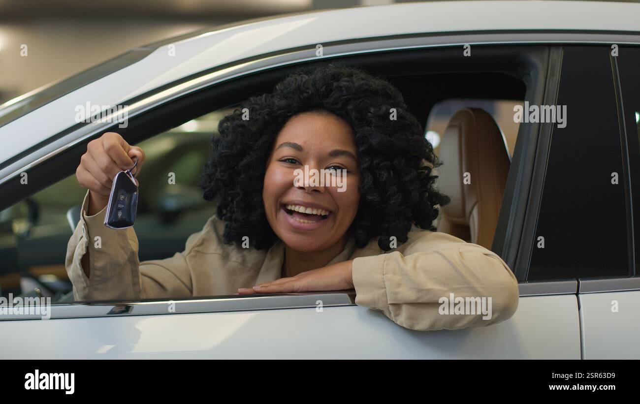 Happy excited client buyer customer smiling African American ethnic ...