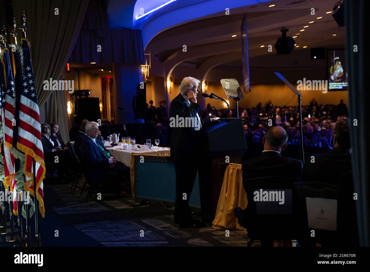 President Donald Trump attends the National Prayer Breakfast, Thursday ...