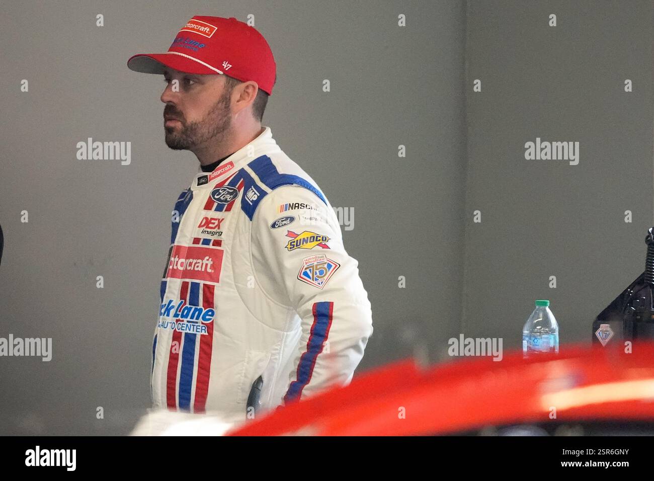 Josh Berry waits for the start of a practice session for the NASCAR ...