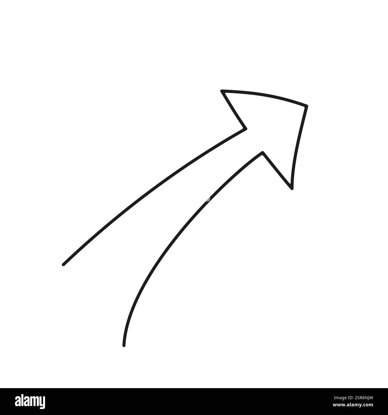 Black arrow outlines a clear upward direction with smooth, curved lines against a white ...