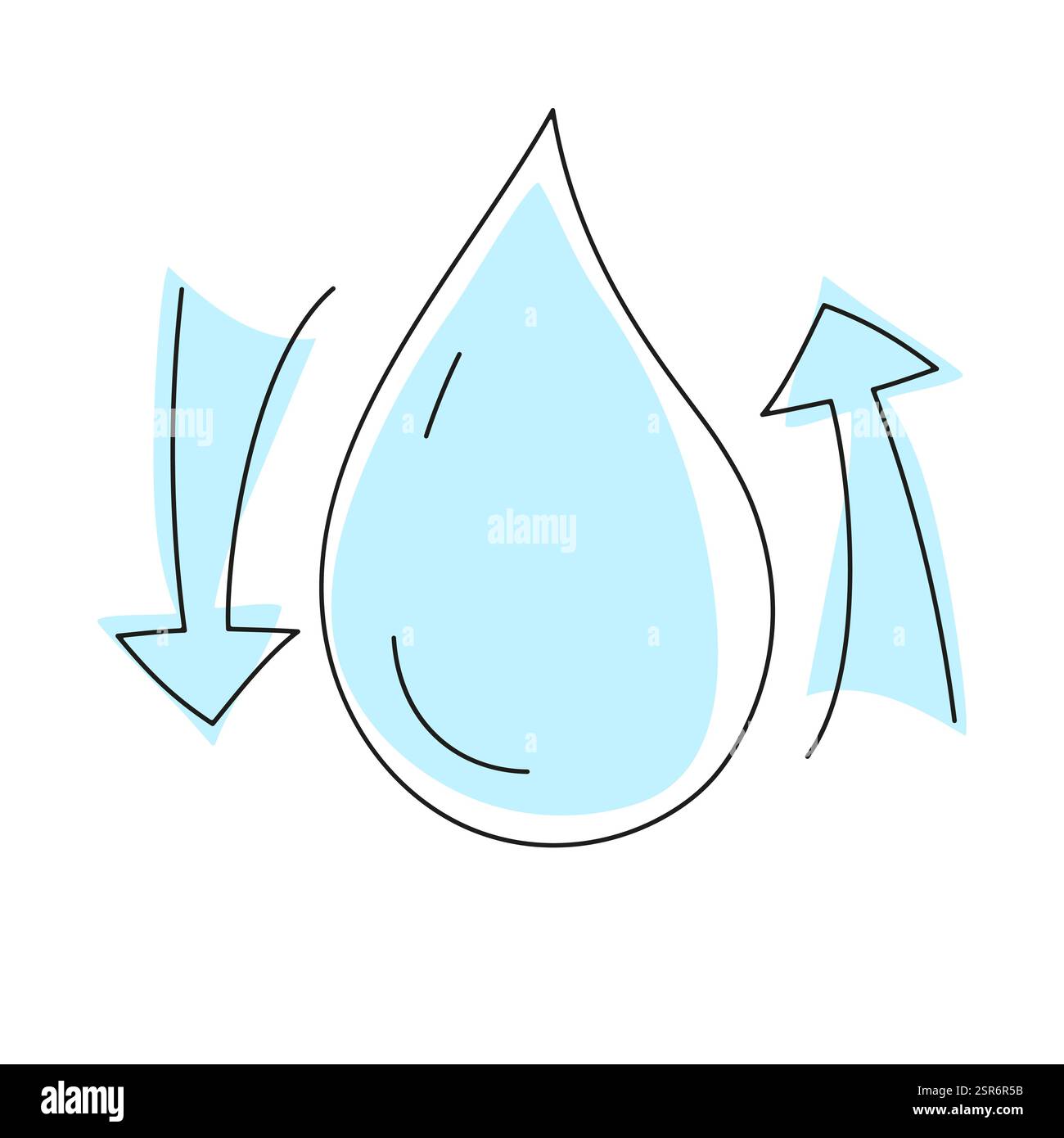 Water droplet illustration representing movement and flow dynamics in a ...