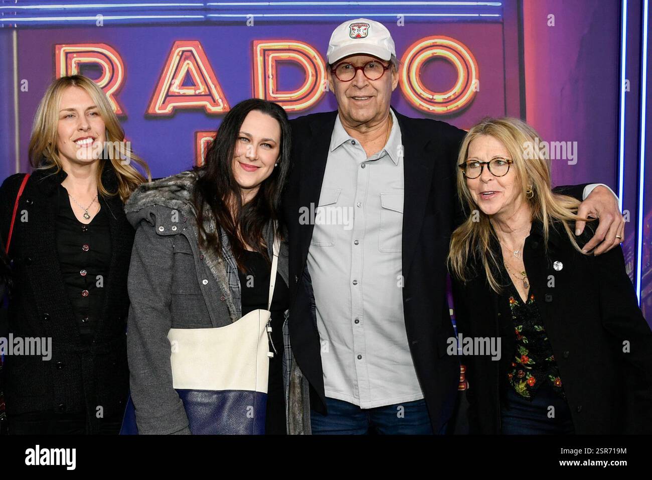 Cydney Cathalene Chase, from left, Emily Rachelle Chase, Chevy Chase, and Jayni Chase attend the ...