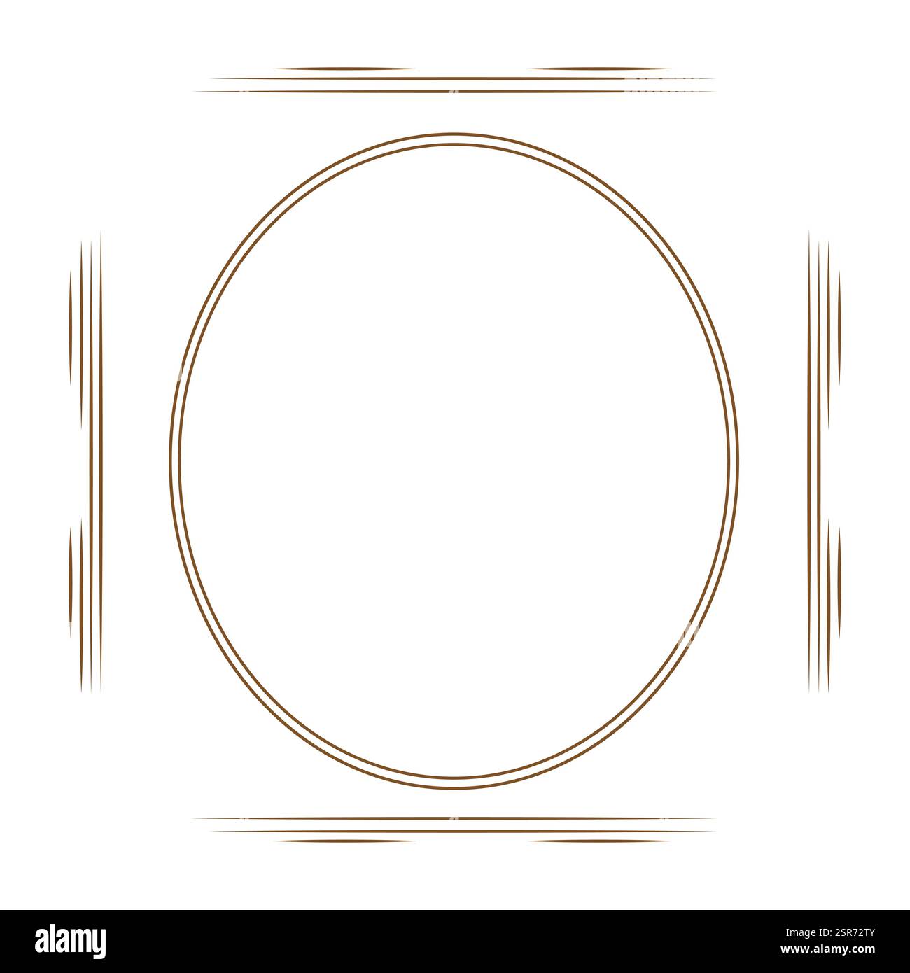 Double lined circle frame thin lines and abstract linear patterns on ...
