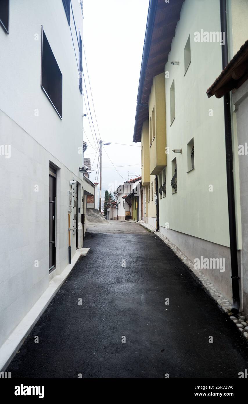 Sarajevo, Bosnia - December 2, 2022: A Charming Narrow Alleyway Nestled ...