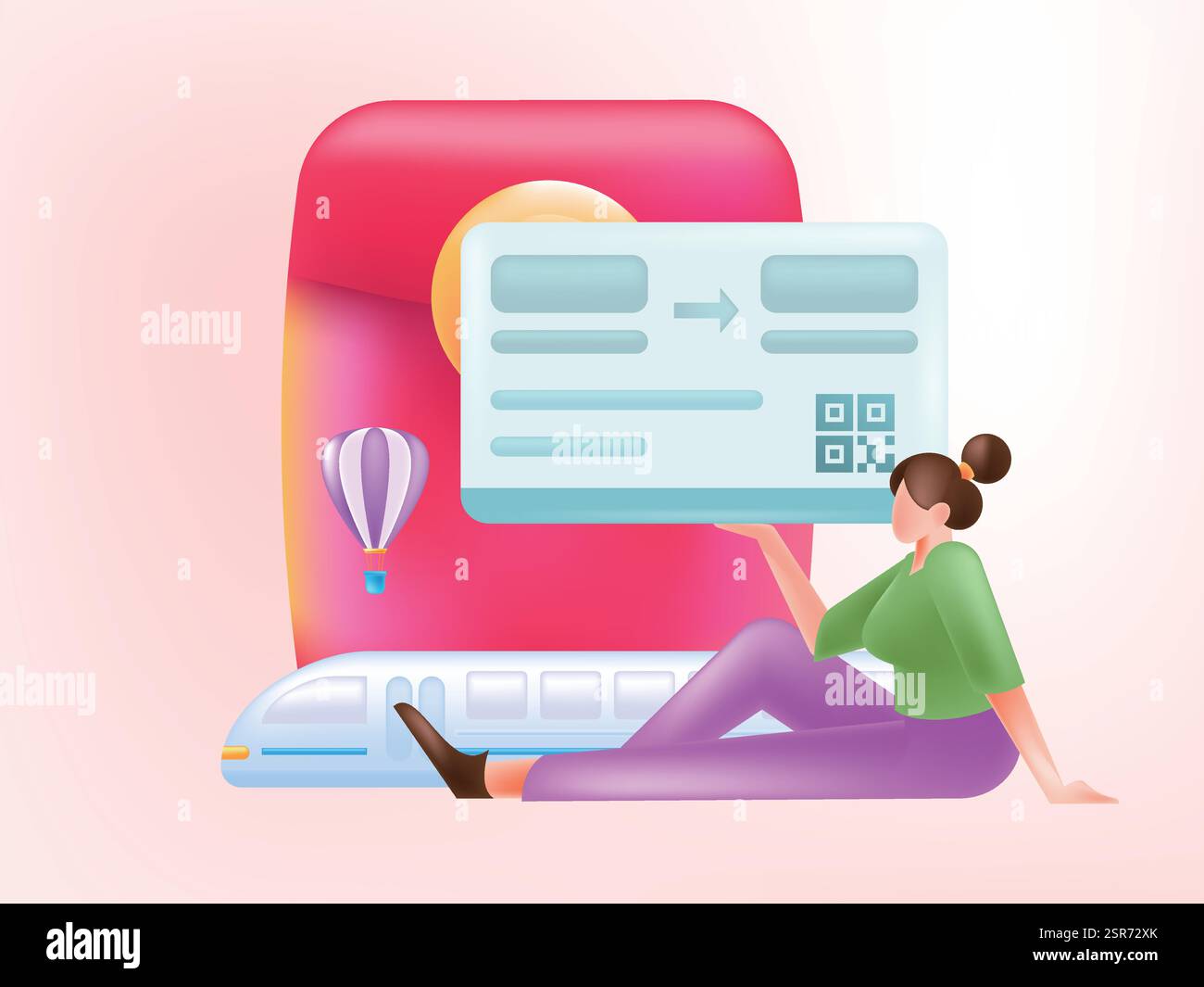 Spring Festival grab tickets and send red envelopes creative scene ...
