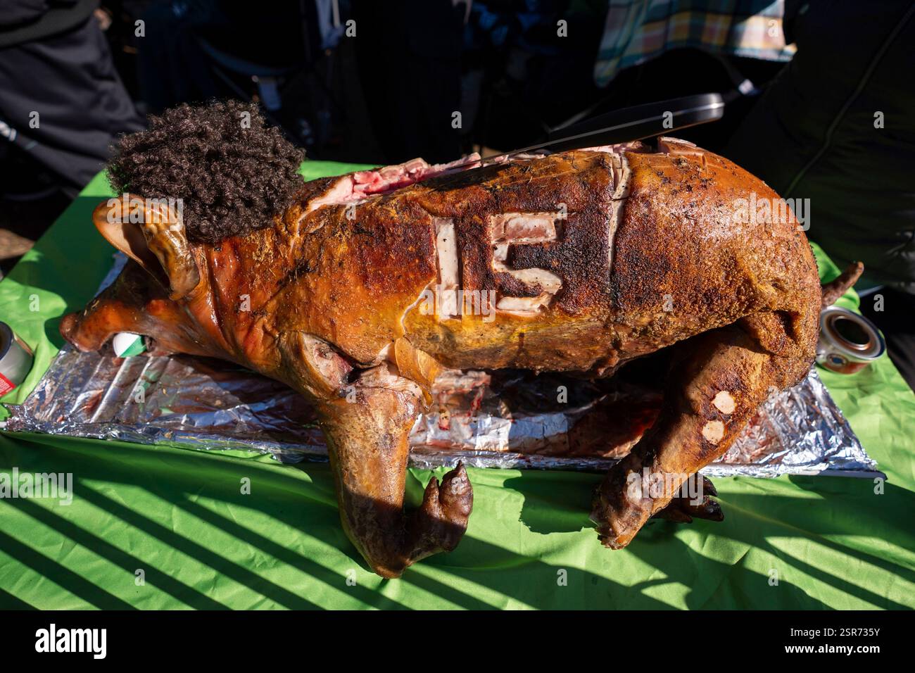 A roasted pork with Kansas City Chiefs quarterback Patrick Mahomes ...