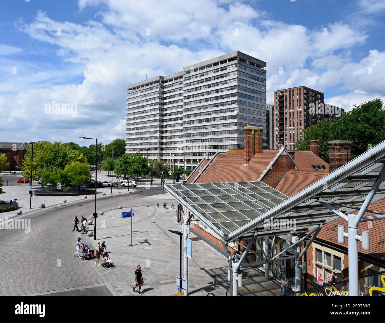 Southend Victoria railway station and escalator roof to the Royals ...