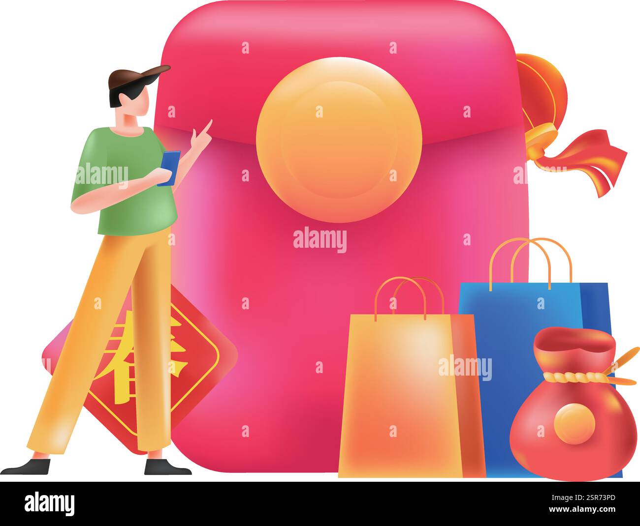 Festive and auspicious creative scene character illustrations for the ...