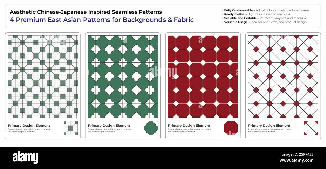 Authentic Chinese & Japanese Seamless Patterns | High-Quality East ...