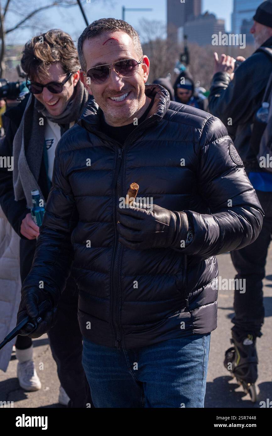 Philadelphia Eagles general manager Howie Roseman looks on as he has a ...