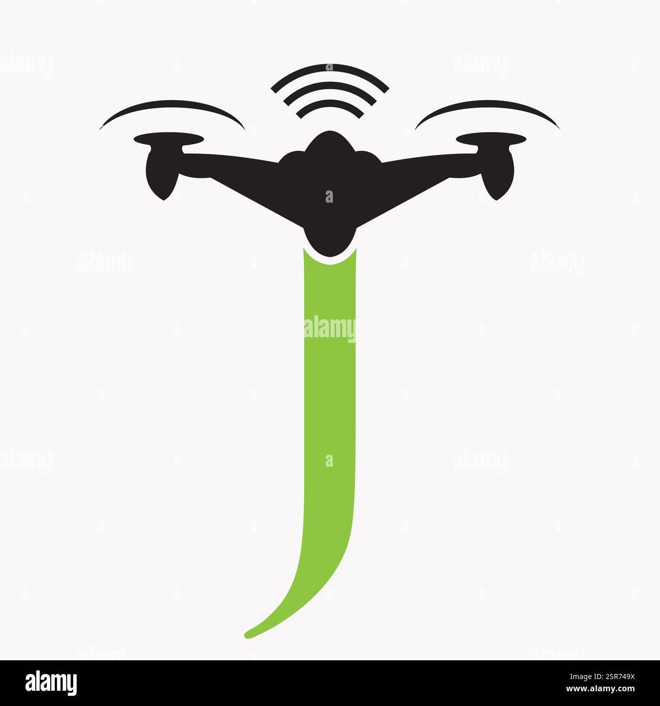 Initial Letter J Drone Logo Design Concept For Agriculture Irrigation ...