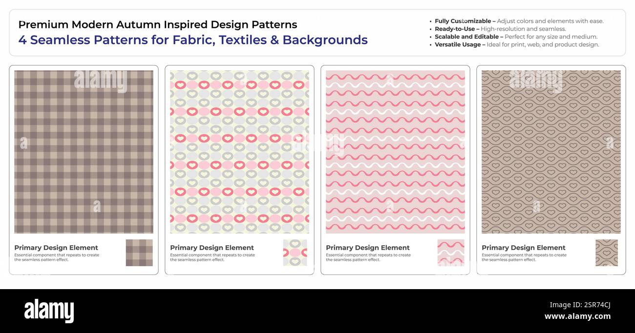 Minimalist Autumn Seamless Vector Patterns – 4 Subtle Designs for ...