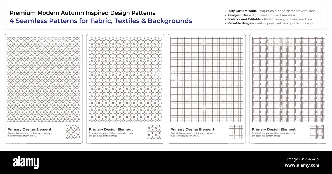 Handcrafted Autumn Seamless Vector Patterns – 4 Unique Styles for ...