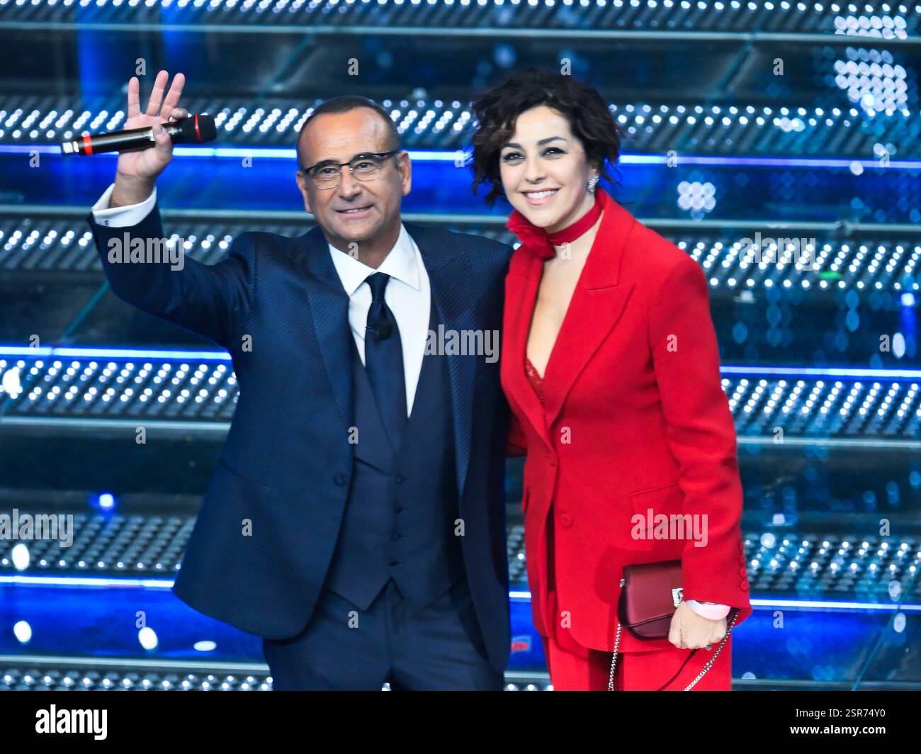 Sanremo, Italy. 15th Feb, 2025. Fourth Evening. In the photo Carlo ...