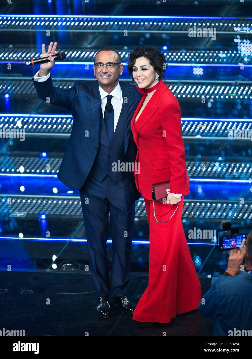 Sanremo, Italy. 15th Feb, 2025. Fourth Evening. In the photo Carlo ...