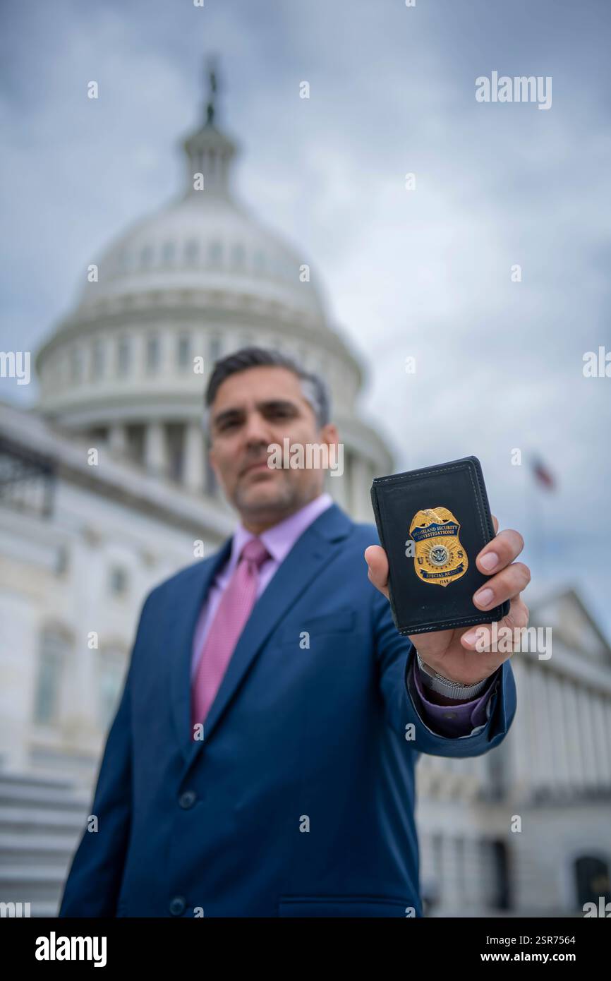 U.S. Department of Homeland Security Special Agents pose on the steps ...