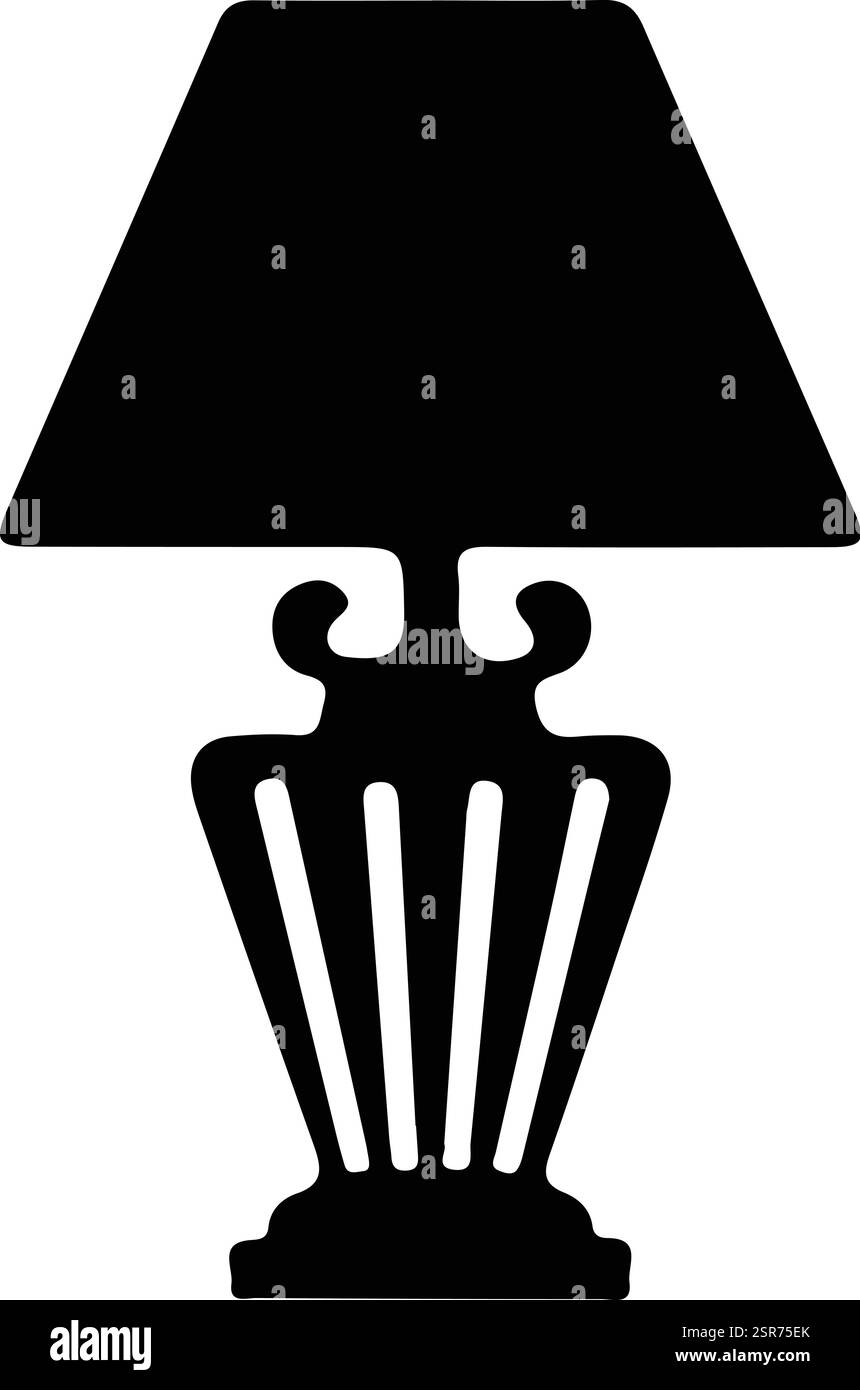 Lamp flat icon. Vector illustration. Black symbol on white background ...